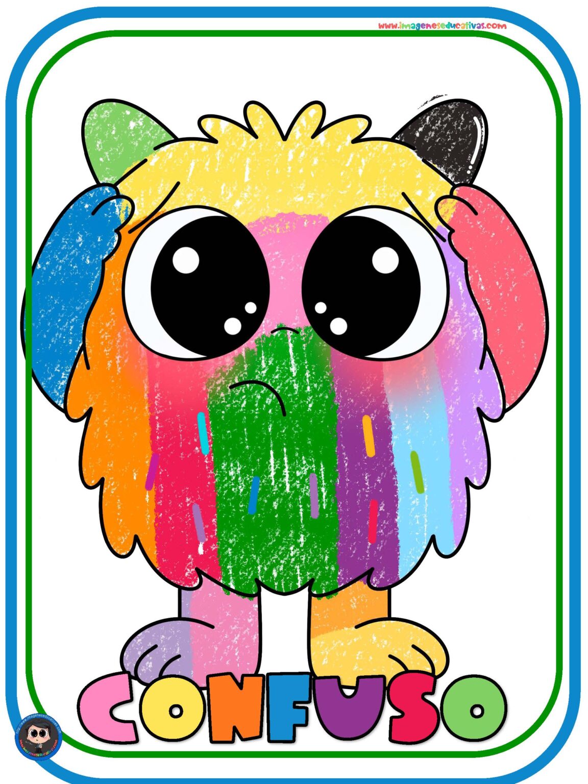 Tarjetas de Emociones del Monstruo de Colores - Imagenes Educativas