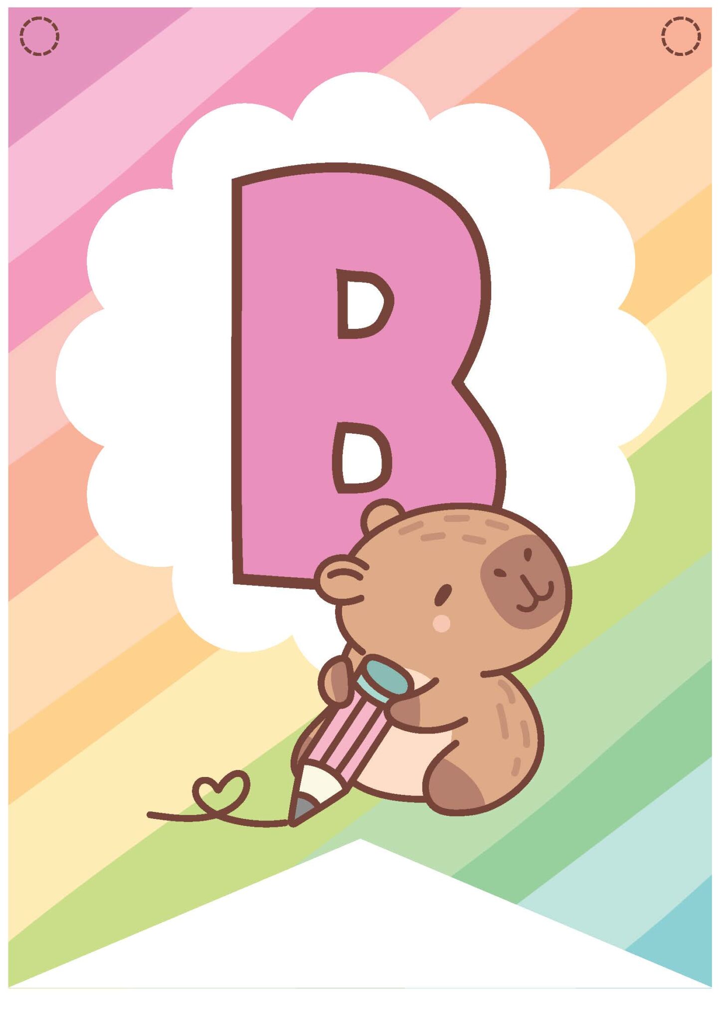 Banderín para el Salón de clases bienvenidos CAPIBARA - Imagenes Educativas