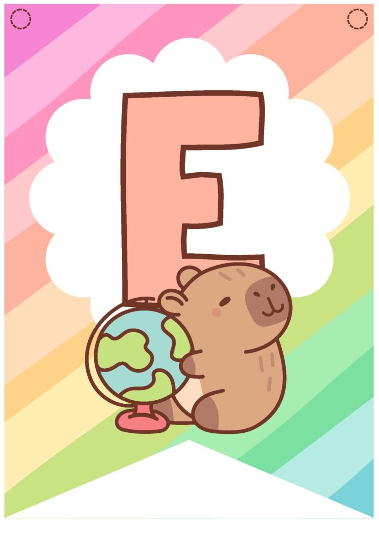 Banderín para el Salón de clases bienvenidos CAPIBARA - Imagenes Educativas