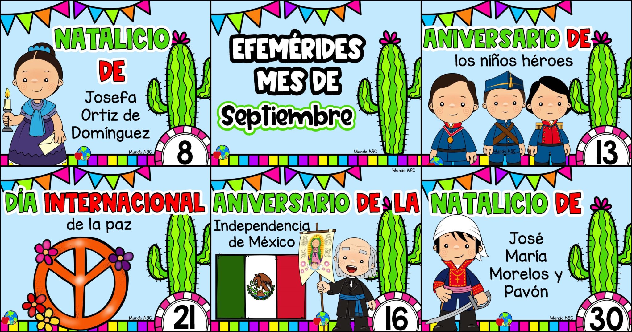 Efemerides septiembre color 2025 - Imagenes Educativas