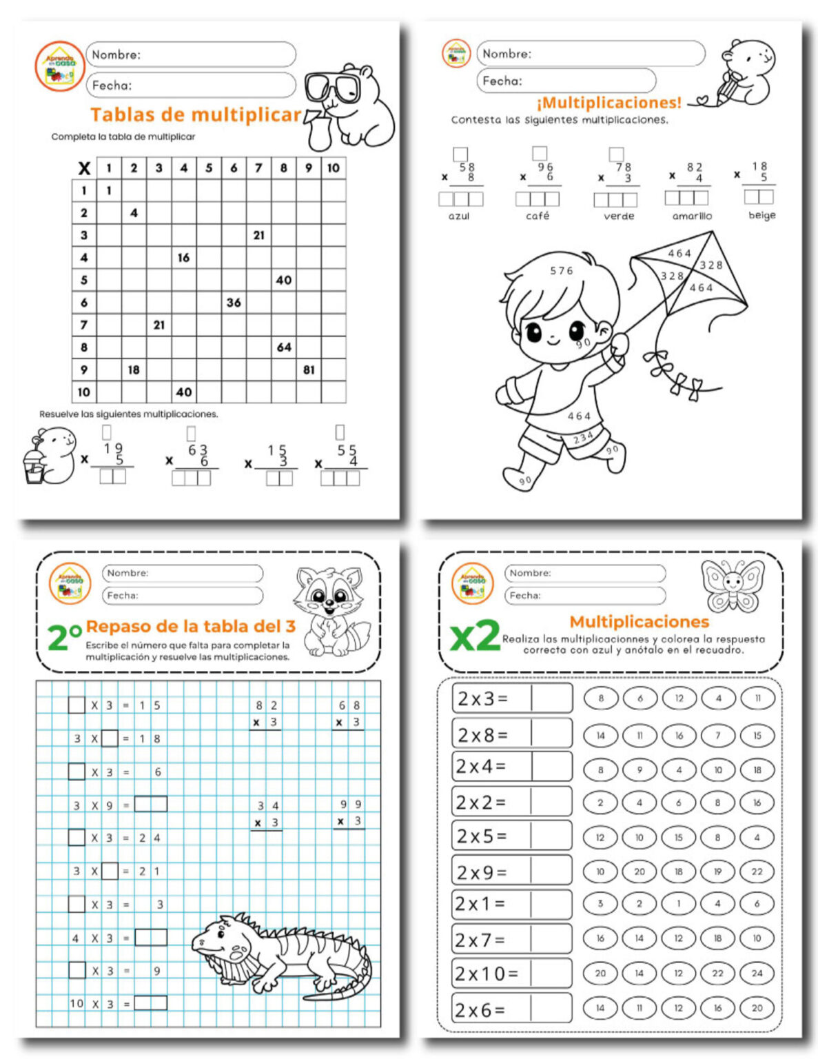 Fichas monstruosamente divertidas para calcular mitad, doble y triple - Imagenes Educativas