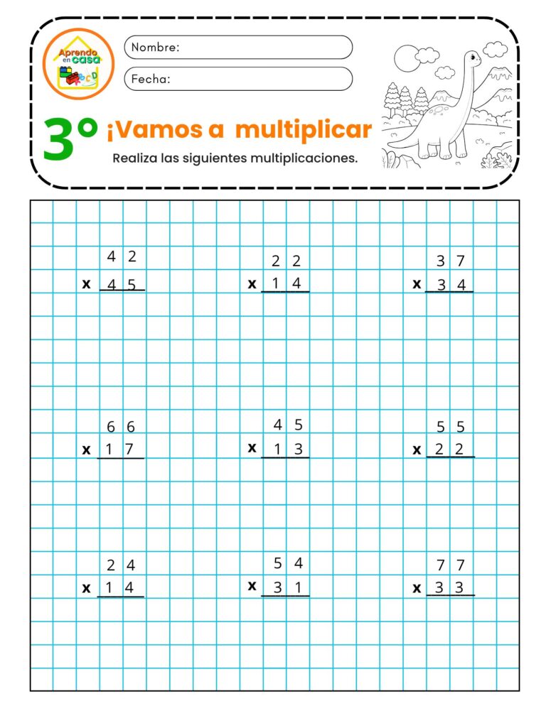 Ejercicios de Multiplicaciones con Capibaras para Imprimir en PDF ...