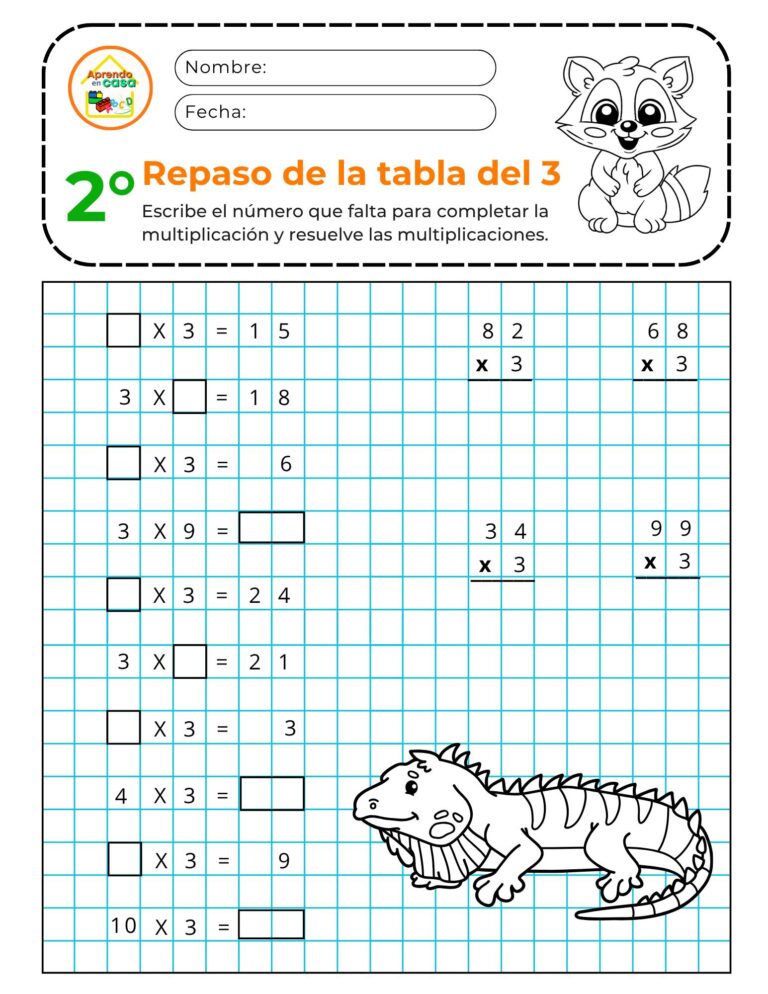 Ejercicios de Multiplicaciones con Capibaras para Imprimir en PDF ...