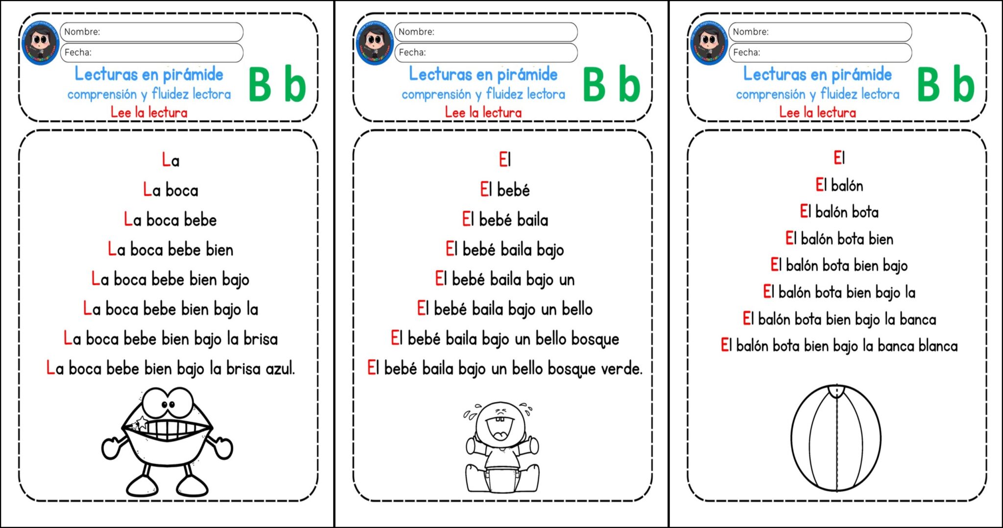 Método silábico actividades con las letras m - s -t - l - r - p - Imagenes Educativas