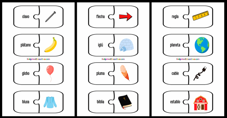 Fichas de repaso de conciencia fonológica - Imagenes Educativas