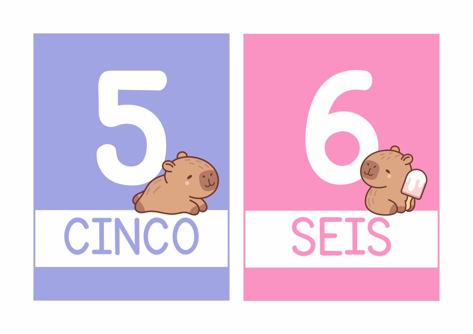 Tablas de multiplicar y Números para decorar CAPIBARAS - Imagenes ...