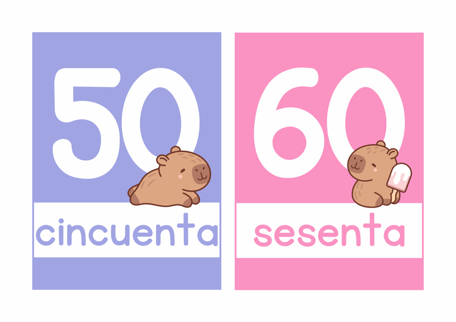Tablas de multiplicar y Números para decorar CAPIBARAS - Imagenes ...