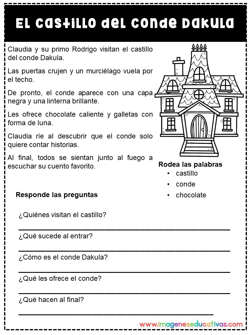Cuentos de comprensión lectora sobre Halloween (5) - Imagenes Educativas