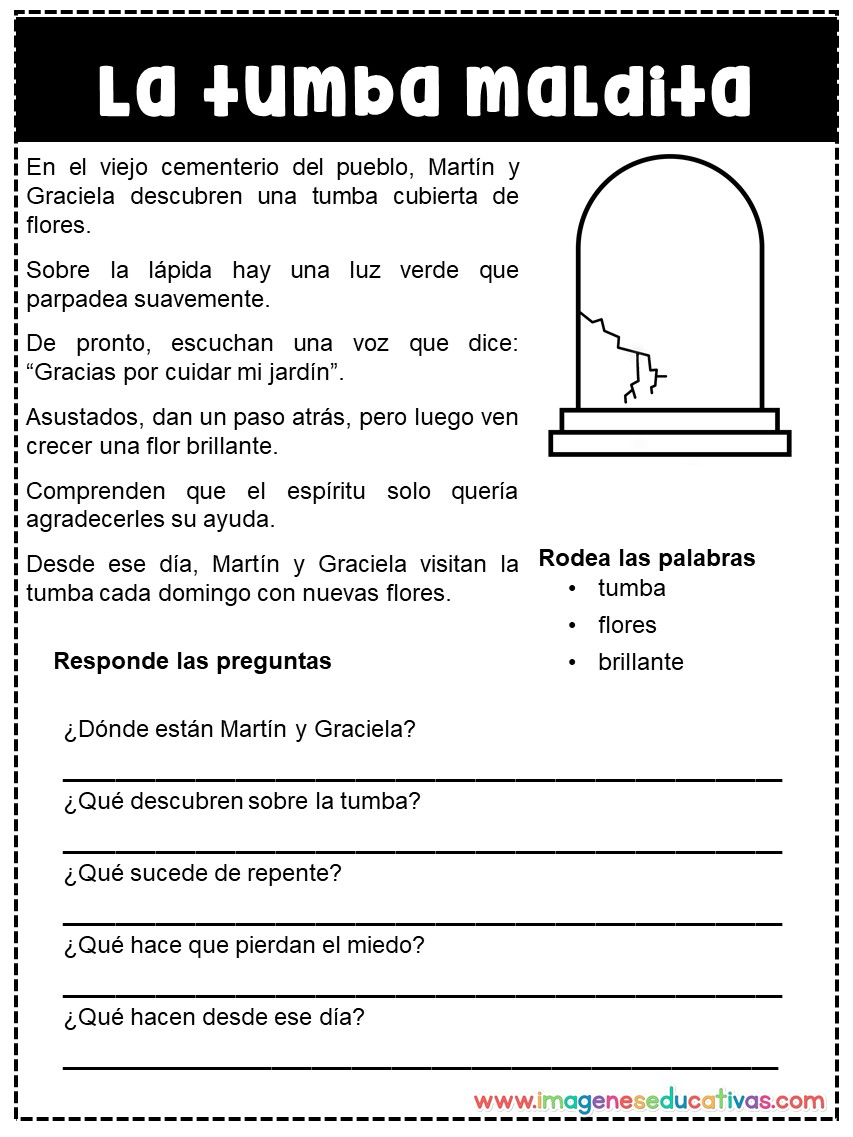 Cuentos de comprensión lectora sobre Halloween - Imagenes Educativas