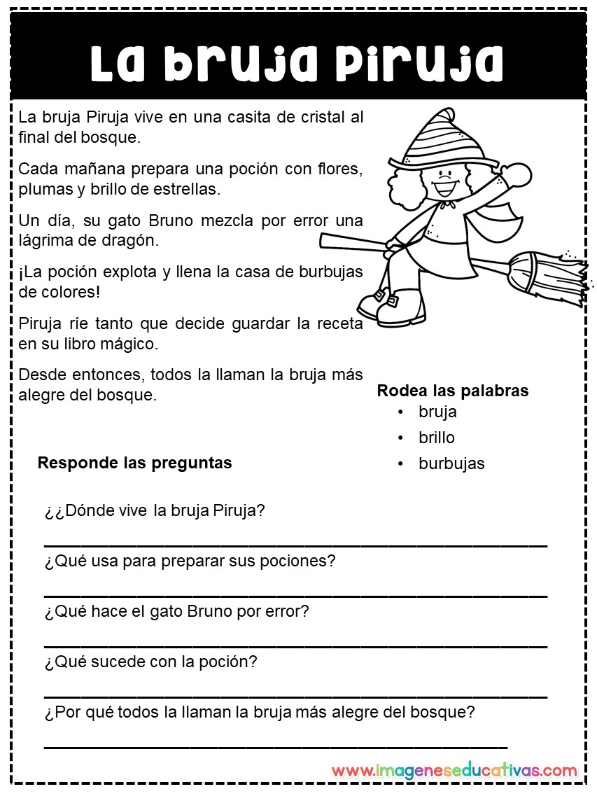 Cuentos de comprensión lectora sobre Halloween (8) - Imagenes Educativas