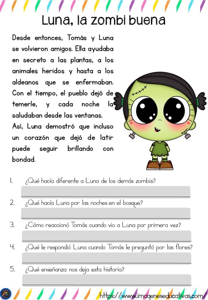 Cuentos de comprensión lectora sobre Halloween disfraces (10 ...