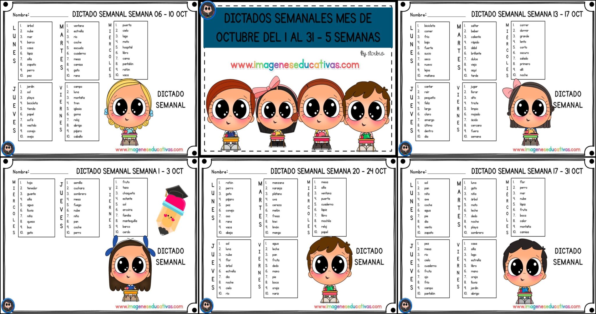 MEJORANDO LA ESCRITURA Y LECTURA: ACTIVIDADES DE DICTADO CON SÍLABAS ...