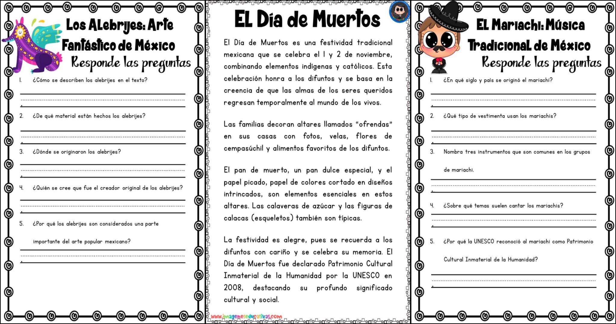 Lecturas de comprensión lectora sobre México - Imagenes Educativas