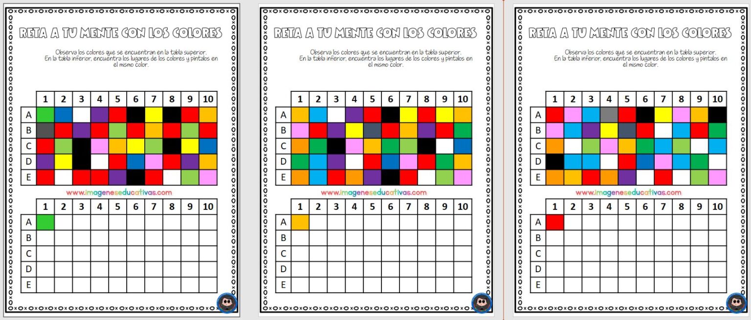 Fichas de Atención con colores desafía tu mente - Orientacion Andujar