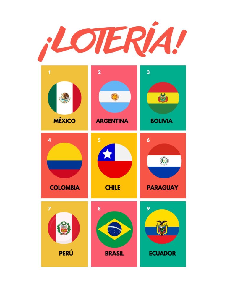 loteria banderas sudamerica (1) - Imagenes Educativas