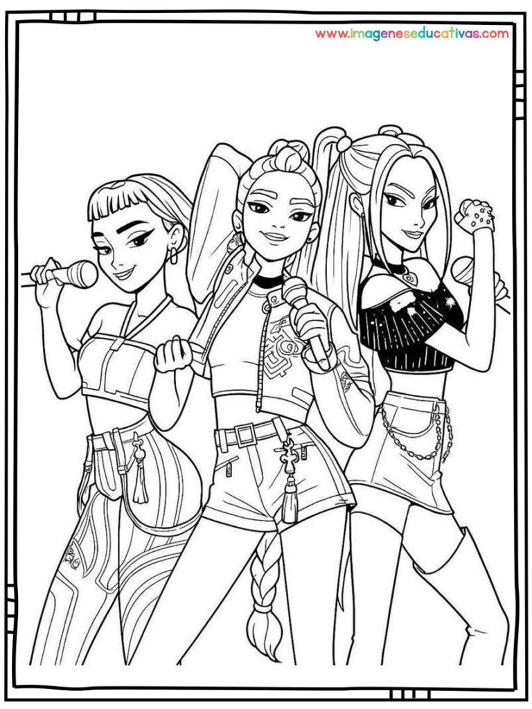 Dibujos Para Colorear De Las Guerreras K Pop Imagenes Educativas