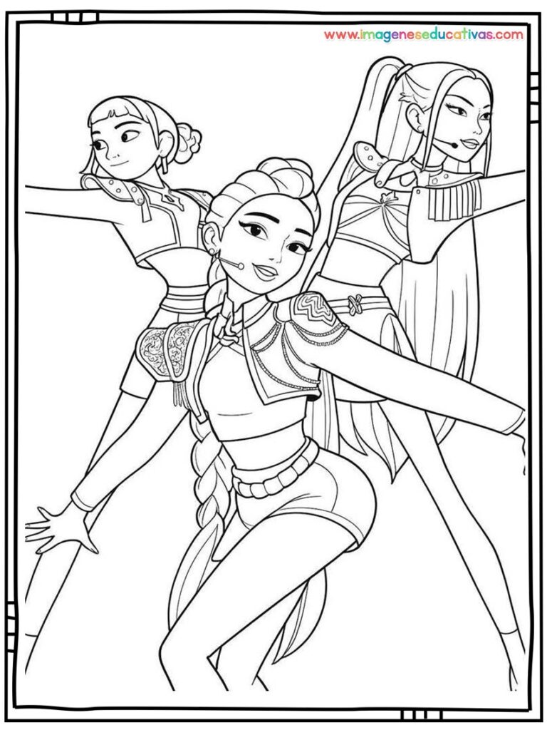 Dibujos Para Colorear De Las Guerreras K Pop Imagenes Educativas