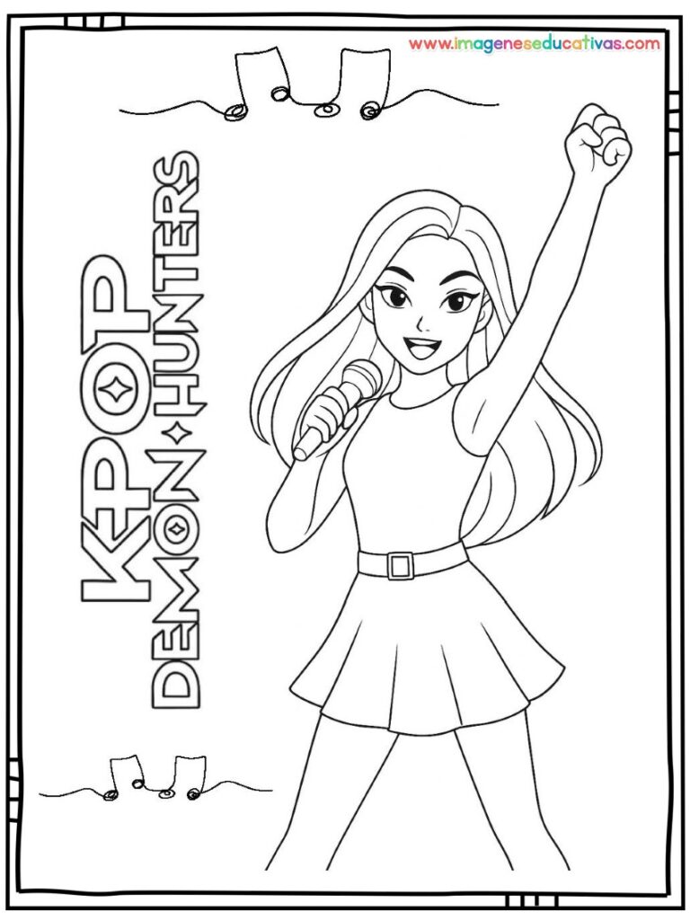 Dibujos para colorear de las Guerreras K pop - Imagenes Educativas