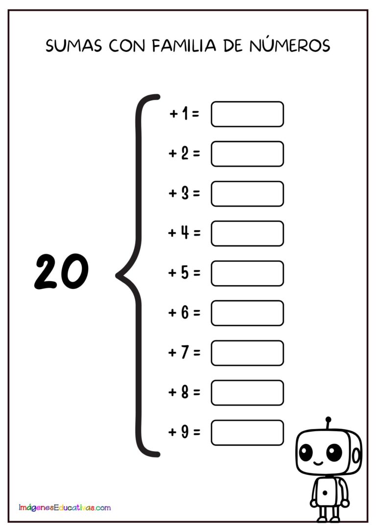 Sumas con familia de números - Imagenes Educativas