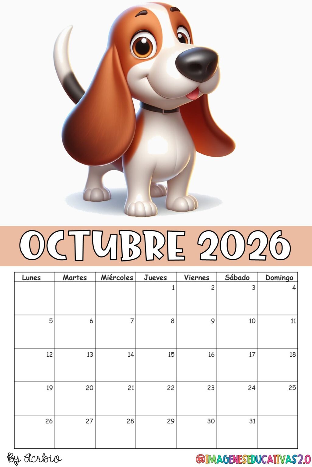 Calendario Perritos 2026 Gratis para imprimir en PDF (11) - Imagenes ...