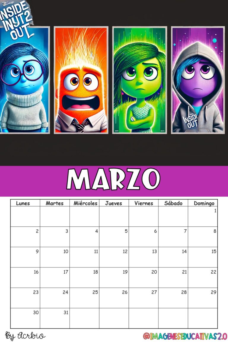 Calendario 2026 Inside Out 2 (4) - Imagenes Educativas