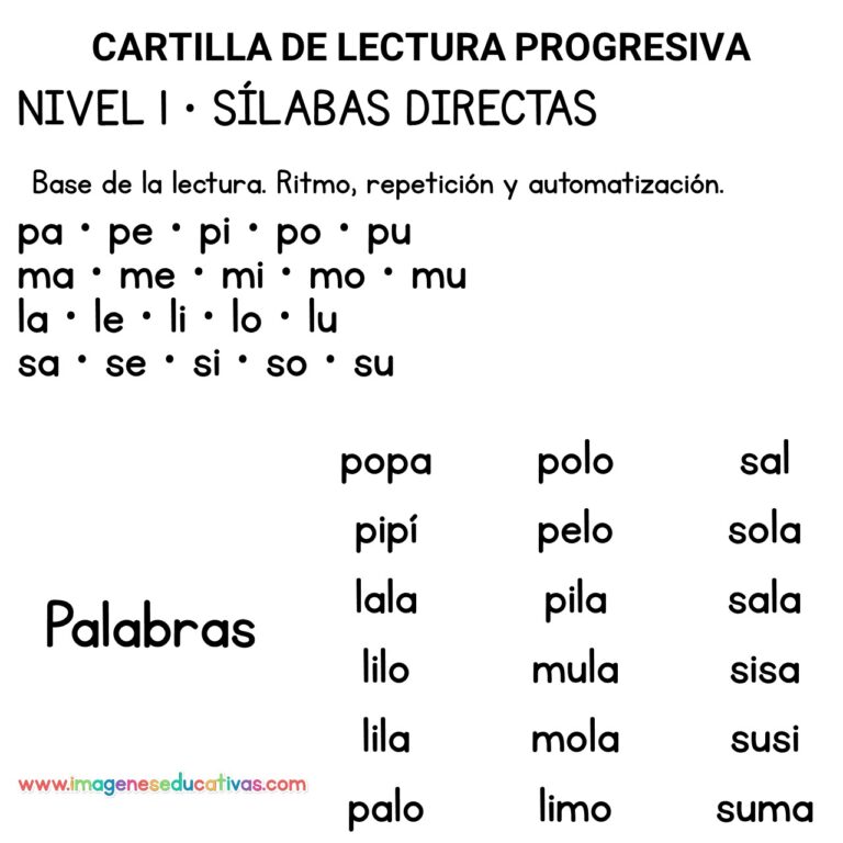 Cartilla de lectura para infantil - Imagenes Educativas