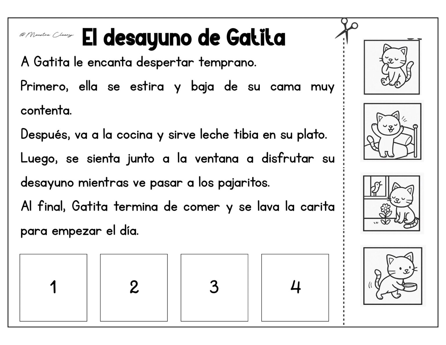 Lecturas cortas con secuencias Leo recorto y ordeno - Imagenes Educativas