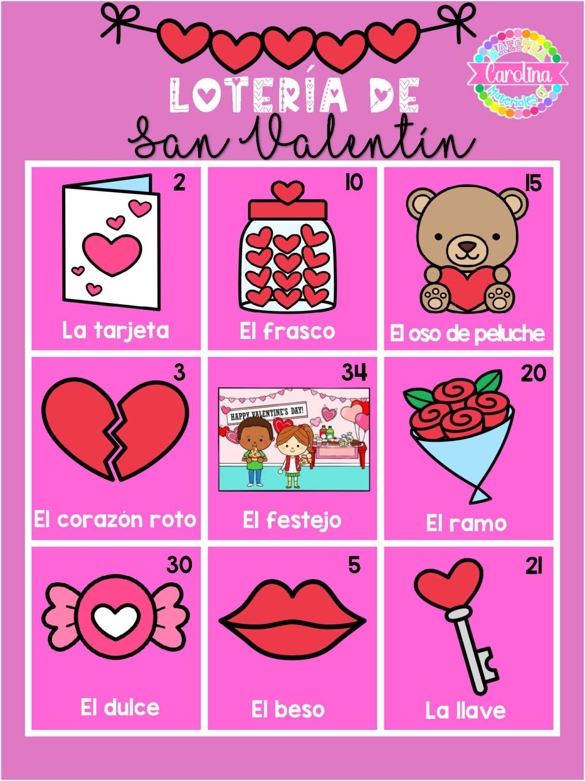 Loteria San Valentin_Página_02 - Imagenes Educativas