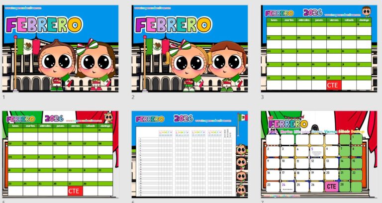 Planificador y Calendario Febrero bandera 2026 - Imagenes Educativas