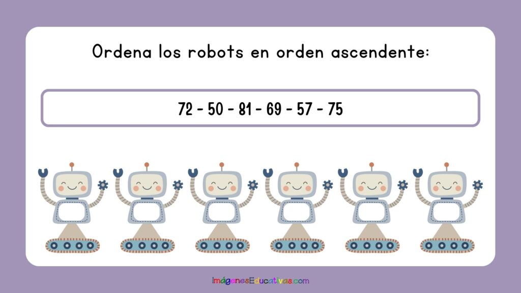 Robots orden numerico (1) - Imagenes Educativas