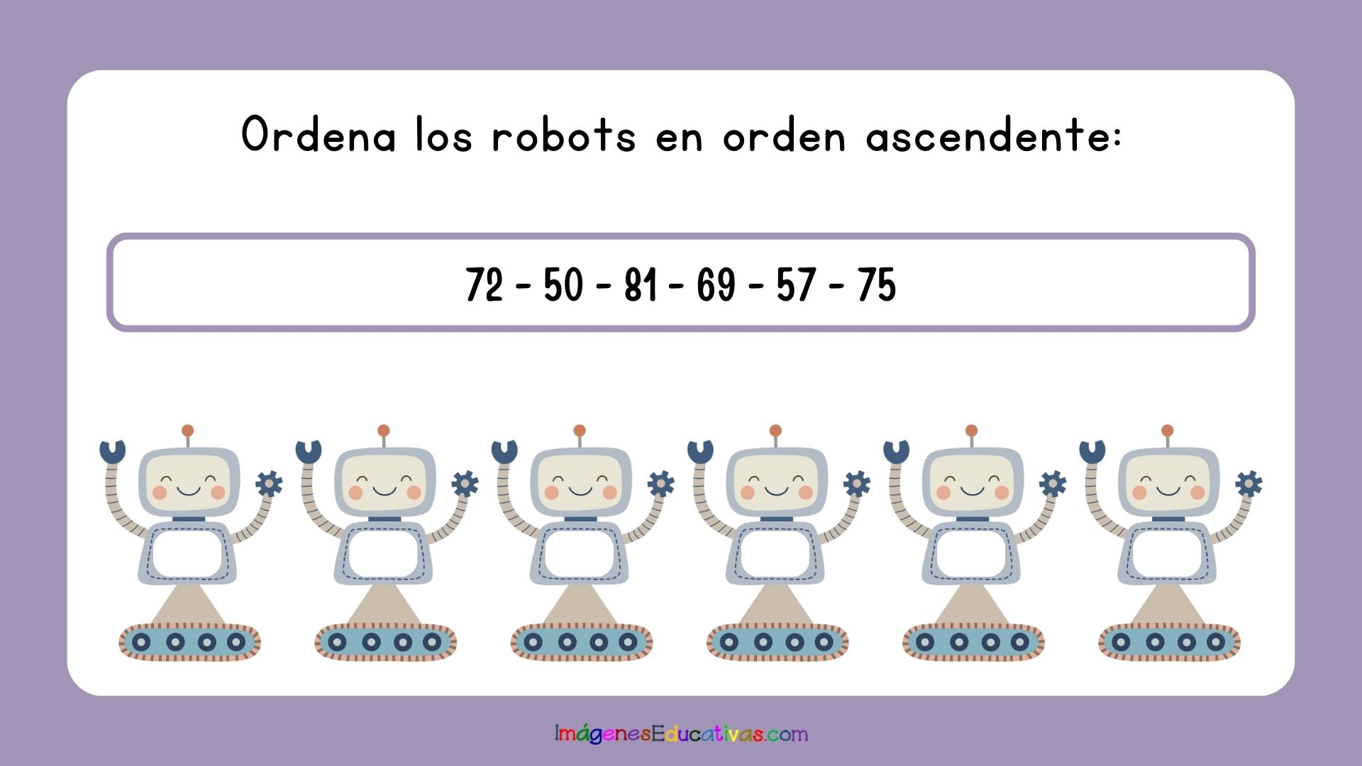 Robots orden numerico (1) - Imagenes Educativas