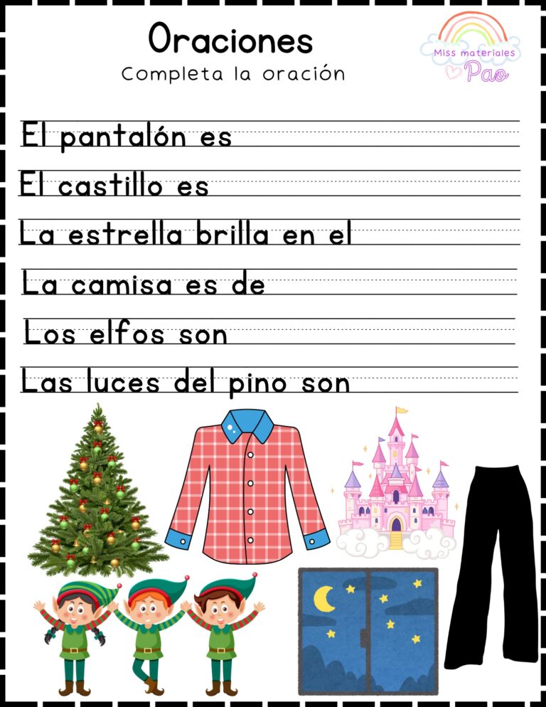 Fichas de oraciones para niños en PDF refuerza la comprensión lectora ...