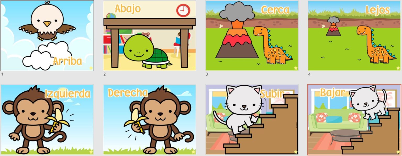 Tarjetas para trabajar los opuestos - Imagenes Educativas