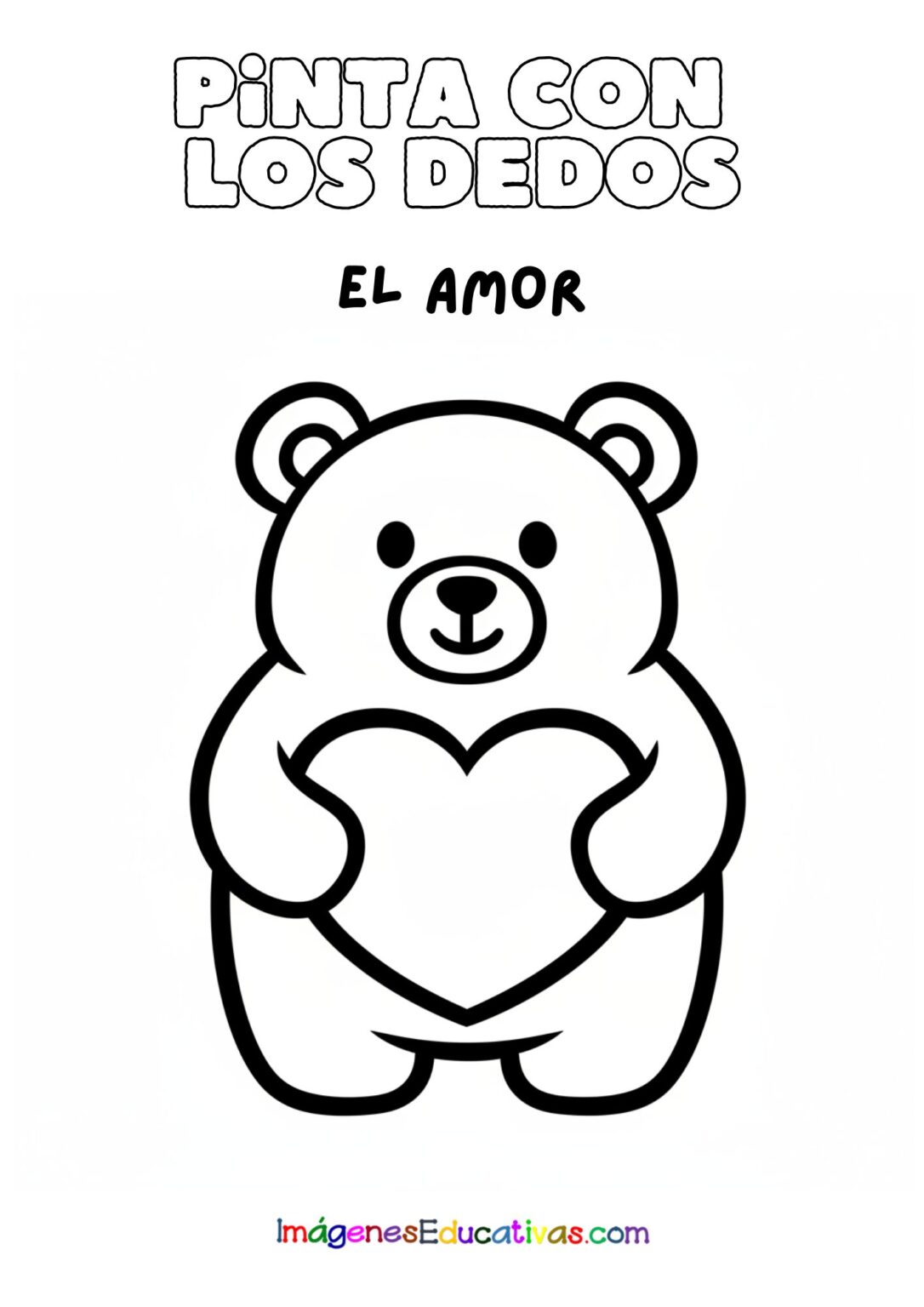Dibujos para pintar con los dedos de San Valentín - Imagenes Educativas