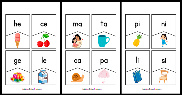 Fichas de repaso de conciencia fonológica - Imagenes Educativas