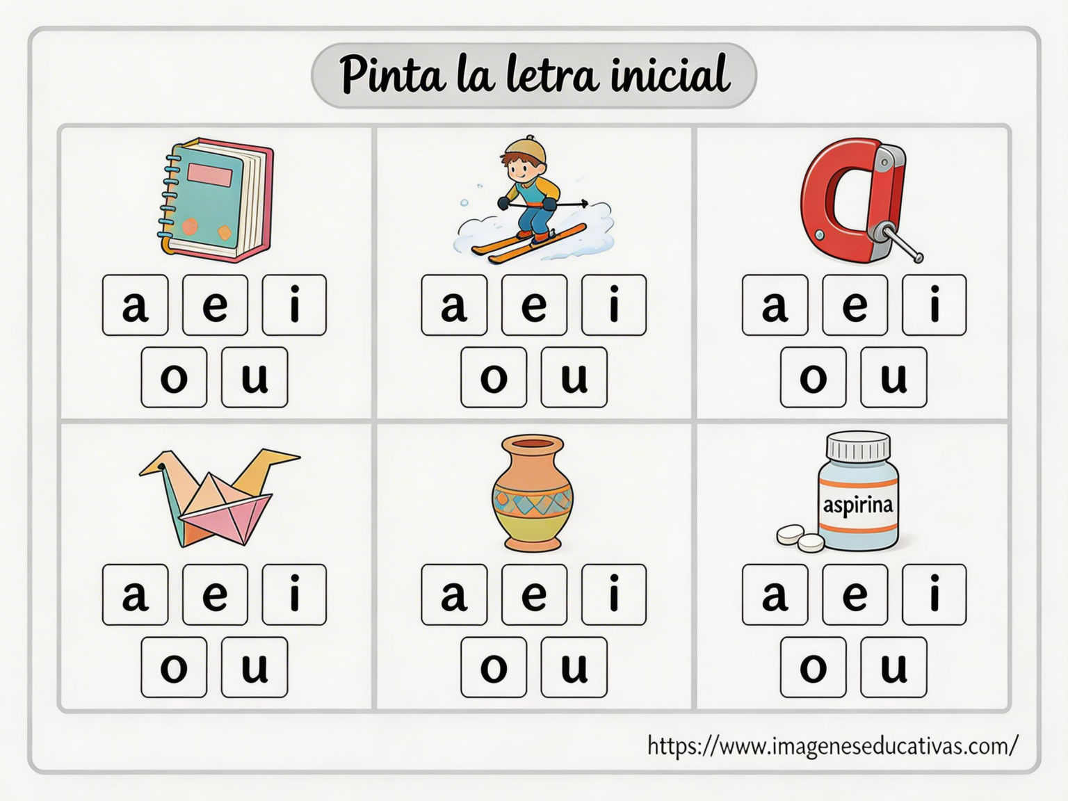 Conciencia fonológica para reconocer las vocales - Imagenes Educativas