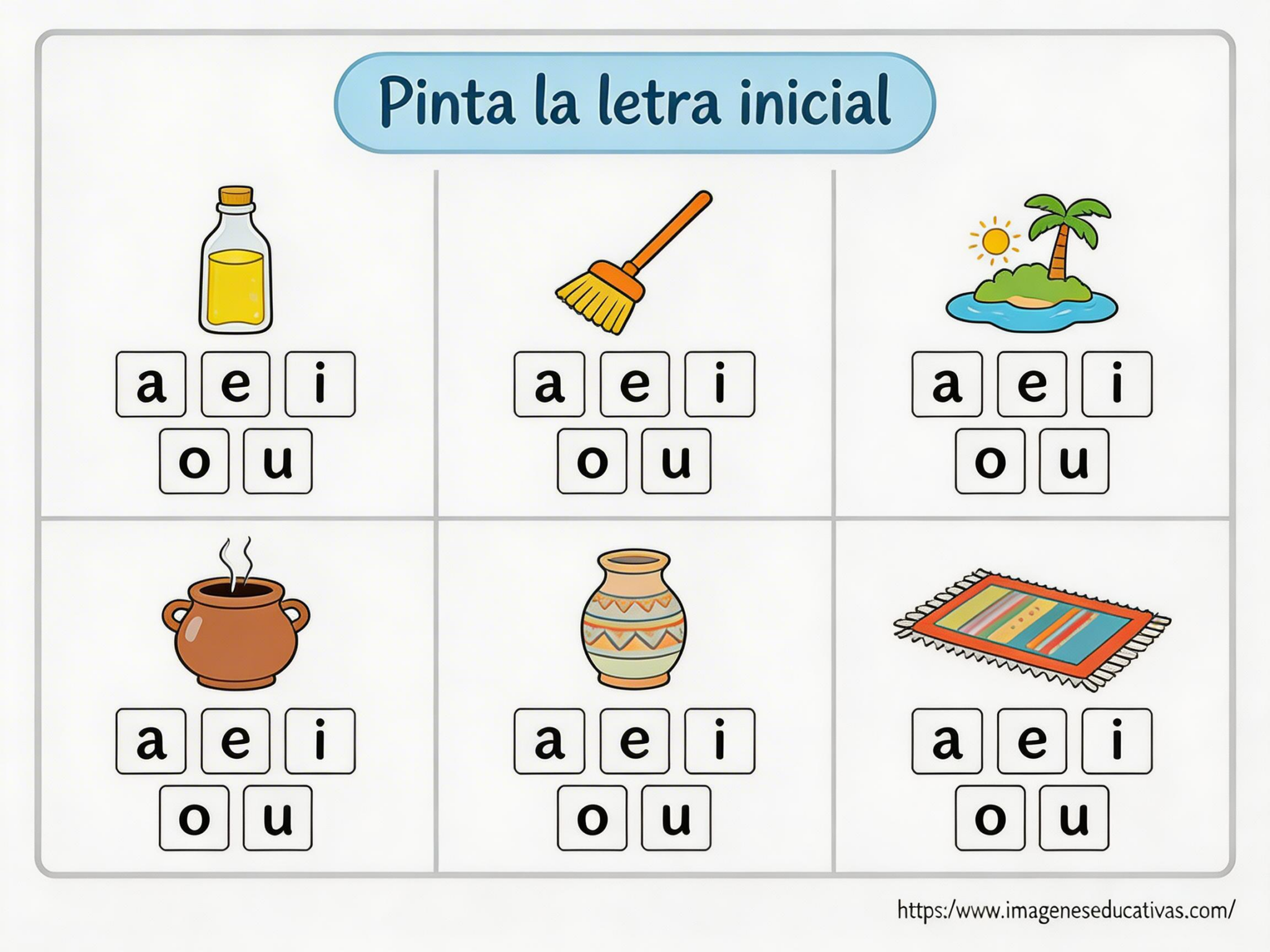 Conciencia fonológica para reconocer las vocales - Imagenes Educativas