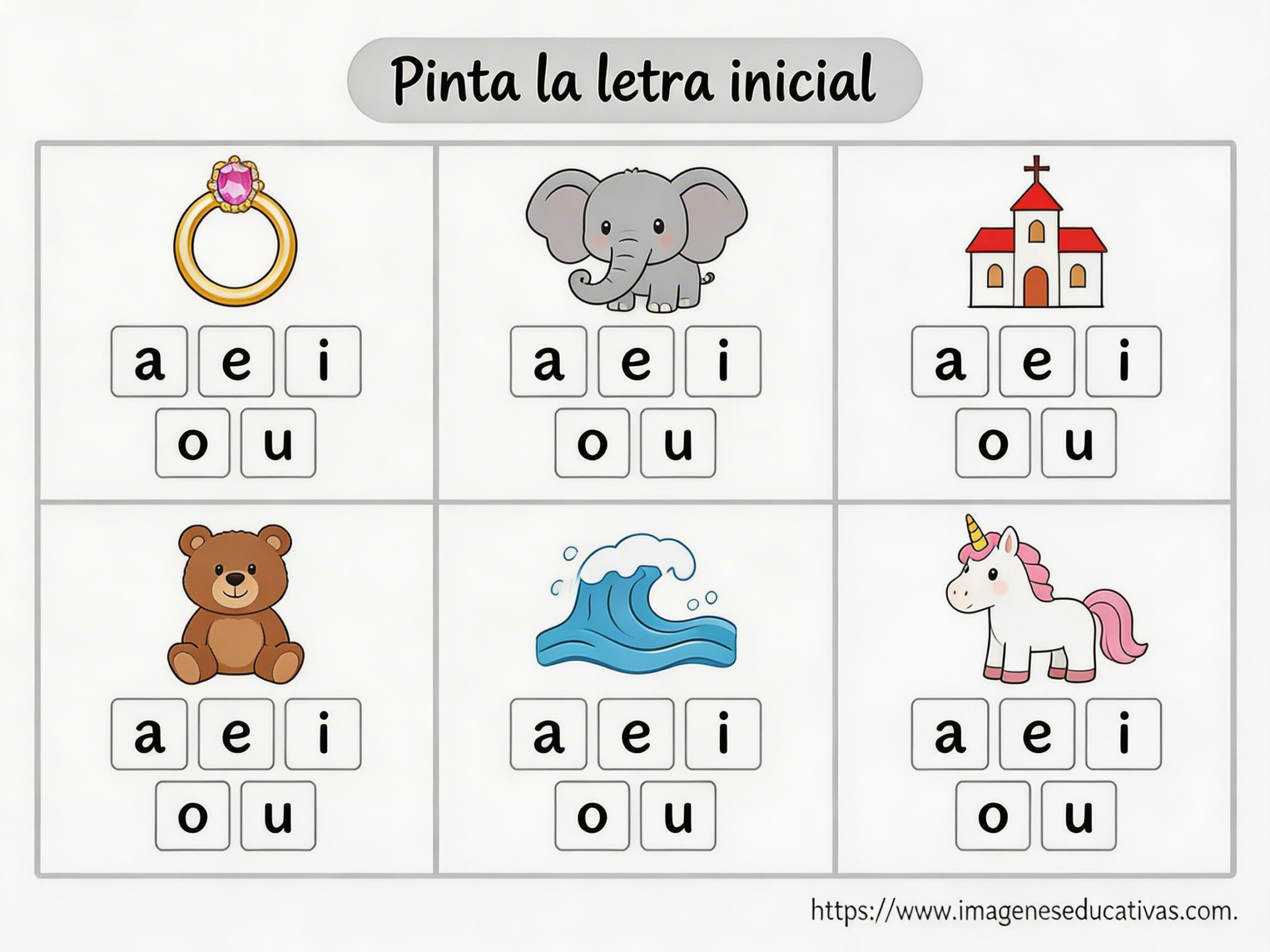 Conciencia fonológica para reconocer las vocales (5) - Imagenes Educativas