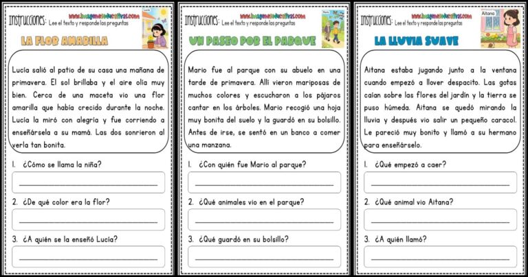 Lecturas comprensivas de la primavera - Imagenes Educativas