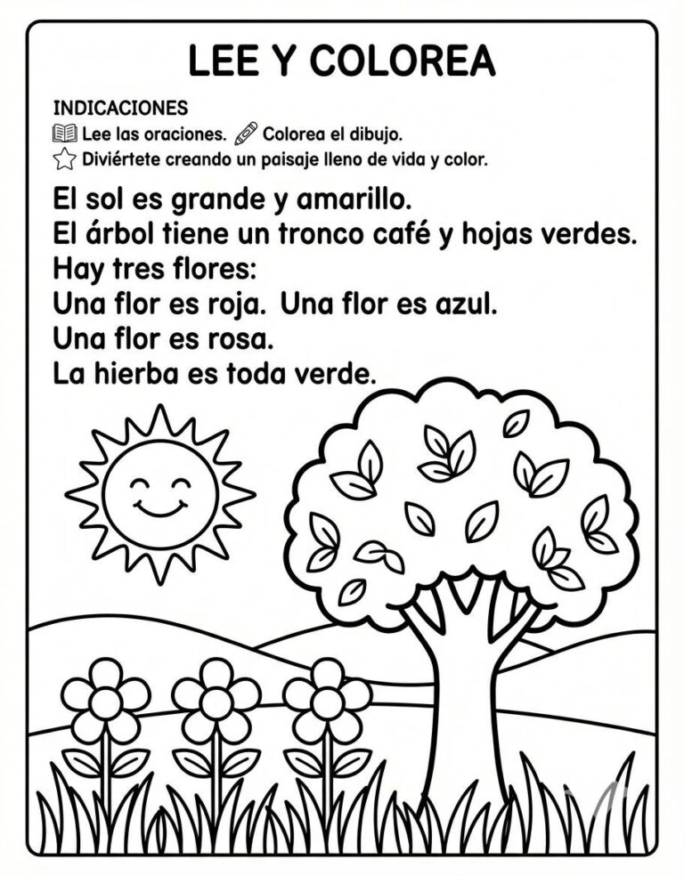 Lee y Colorea fichas para Infantil y Primaria - Imagenes Educativas