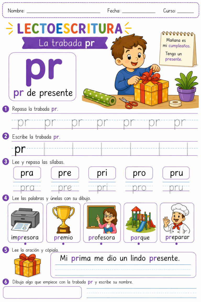 Fichas con sílabas trabadas (12) - Imagenes Educativas