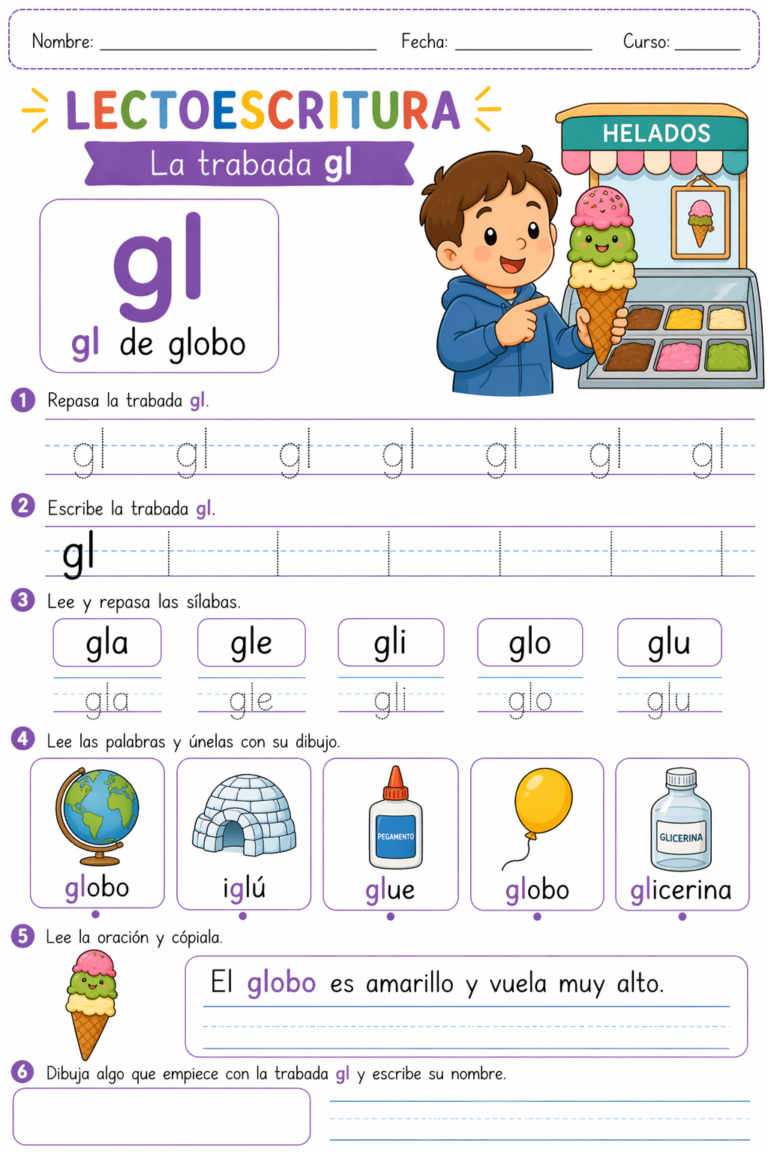 Fichas con sílabas trabadas (4) - Imagenes Educativas