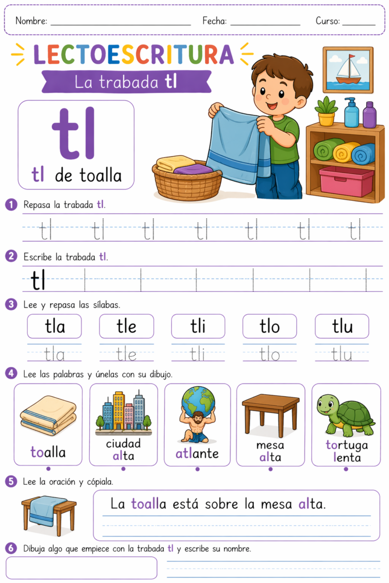 Fichas con sílabas trabadas (6) - Imagenes Educativas