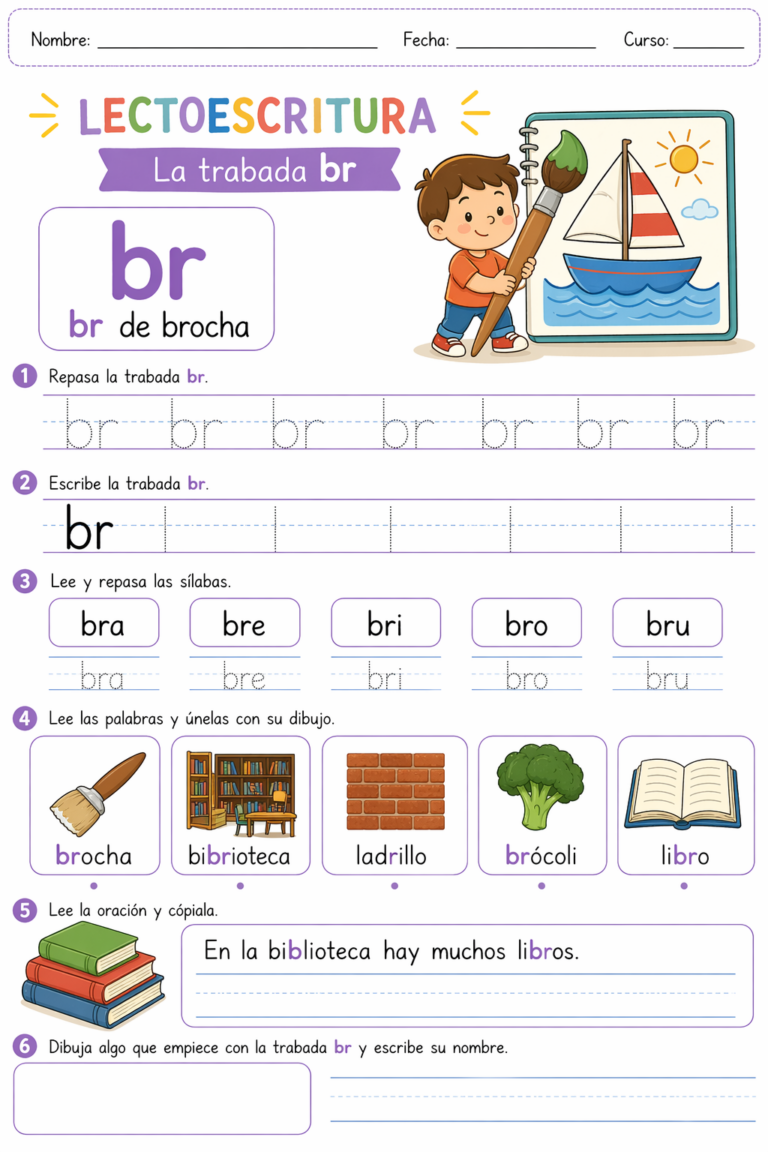 Fichas con sílabas trabadas - Imagenes Educativas
