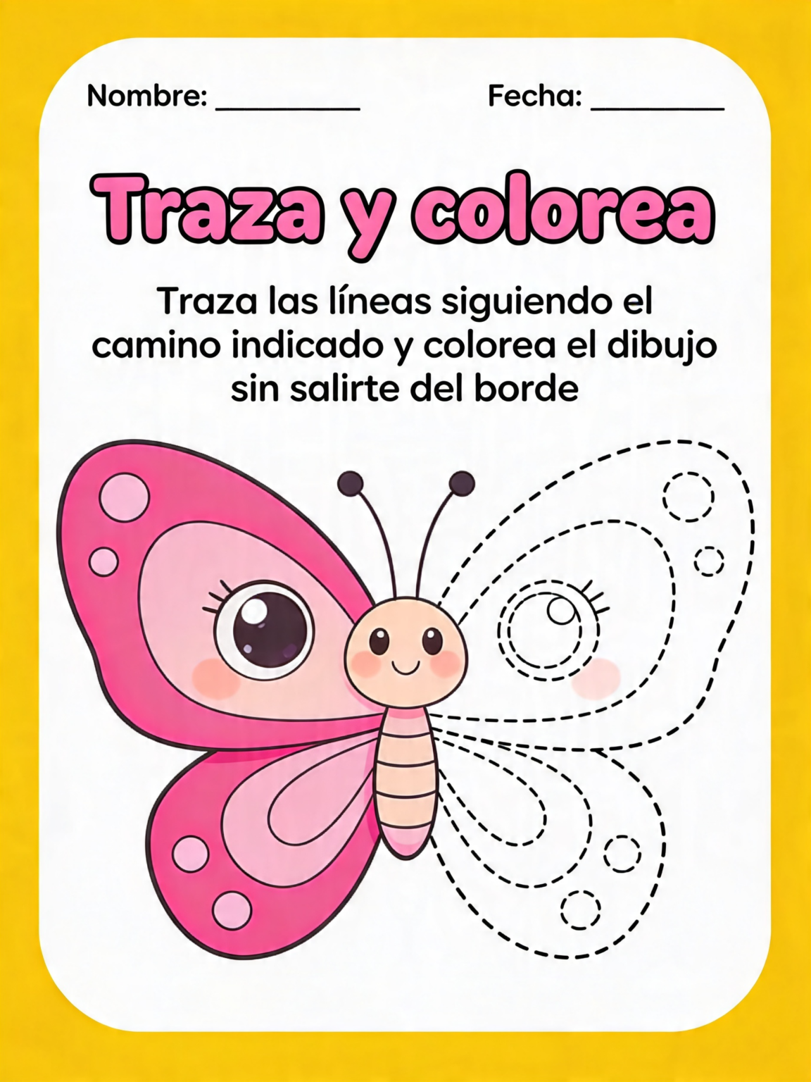 Fichas de Grafomotricidad Traza y Colorea - Imagenes Educativas
