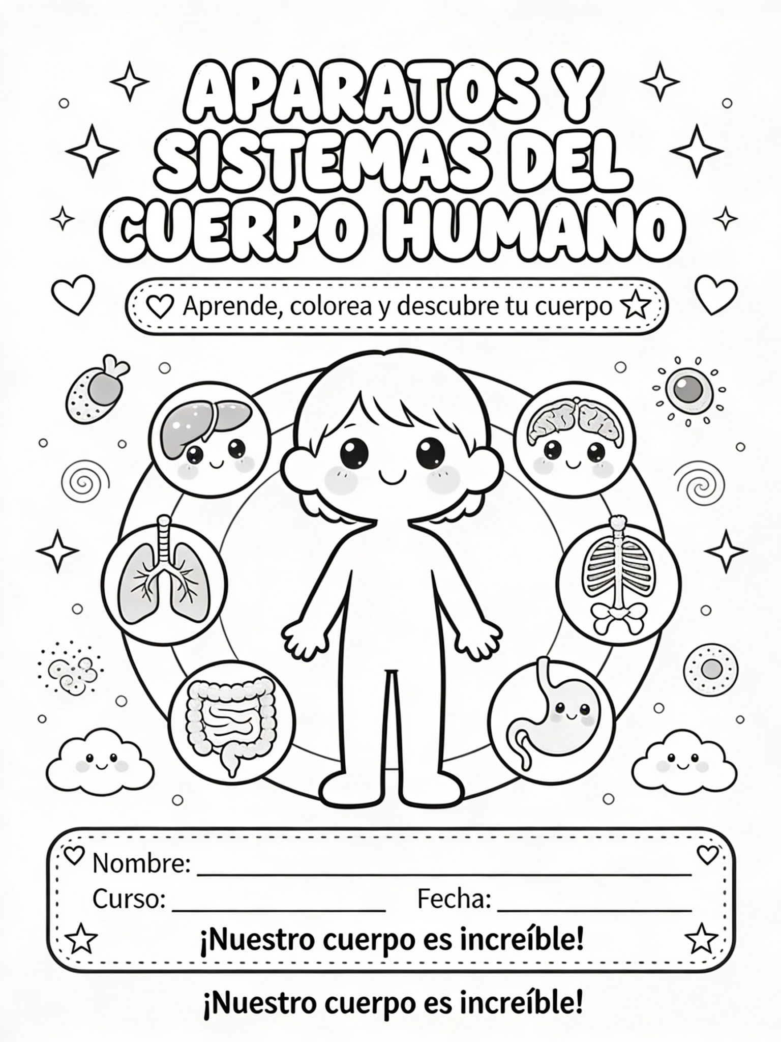 Cuaderno de comprensión lectora Apratos y Sistemas del Cuerpo Humano ...