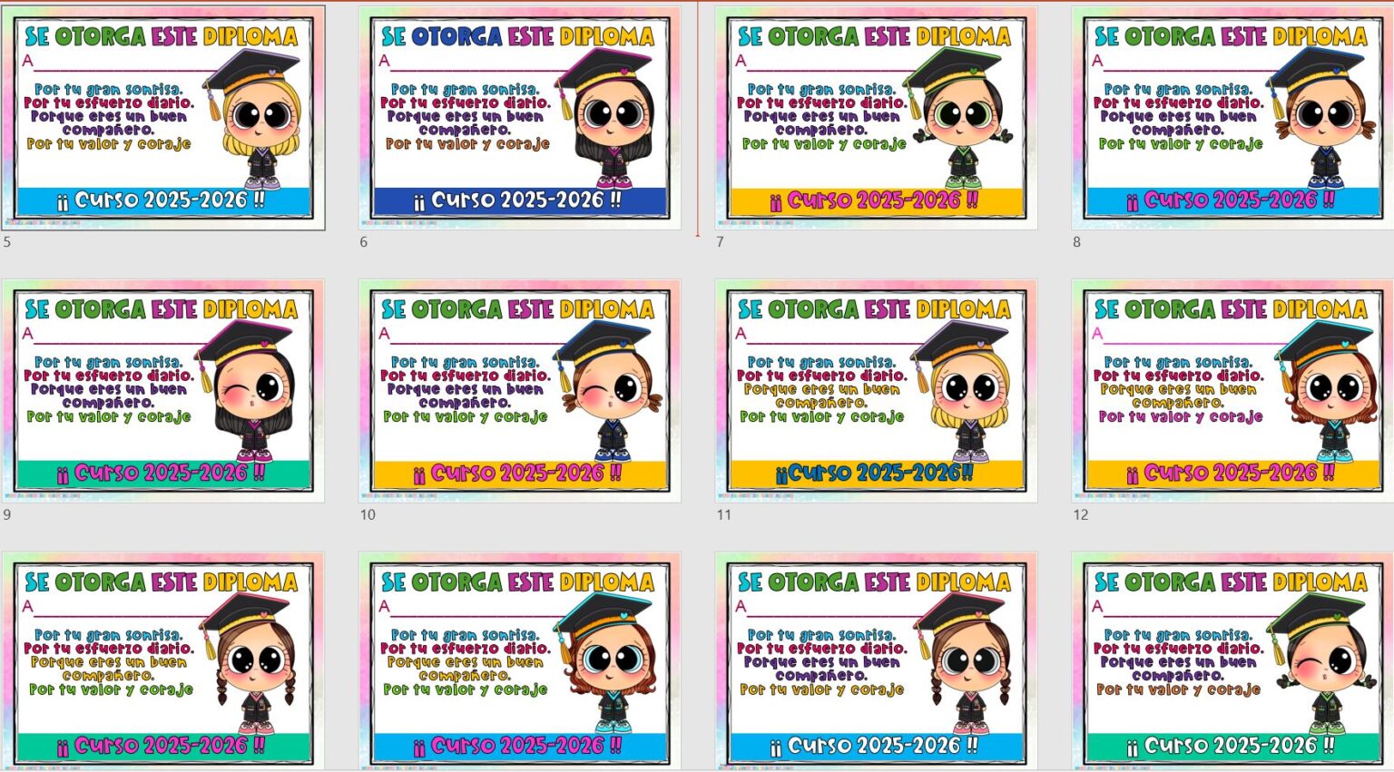 Diplomas para Fin de Curso 2025-2026 - Imagenes Educativas