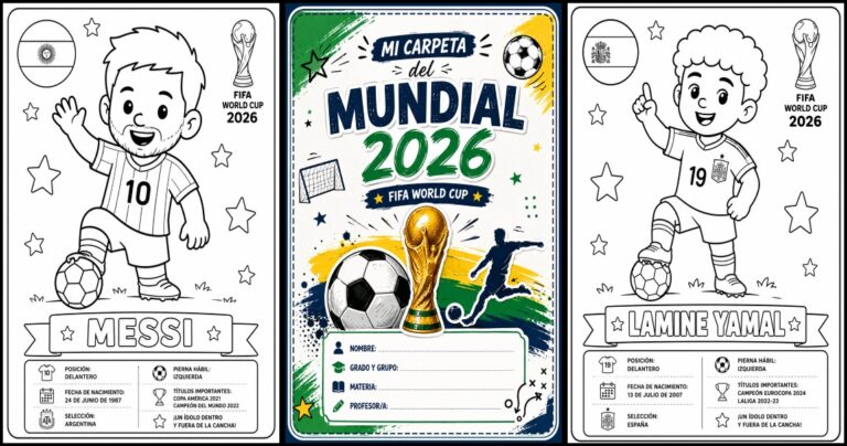 Albúm para colorear Jugadores del Mundial - Imagenes Educativas