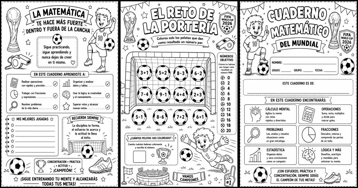 Cuaderno Matemático del Mundial de Fútbol - Imagenes Educativas