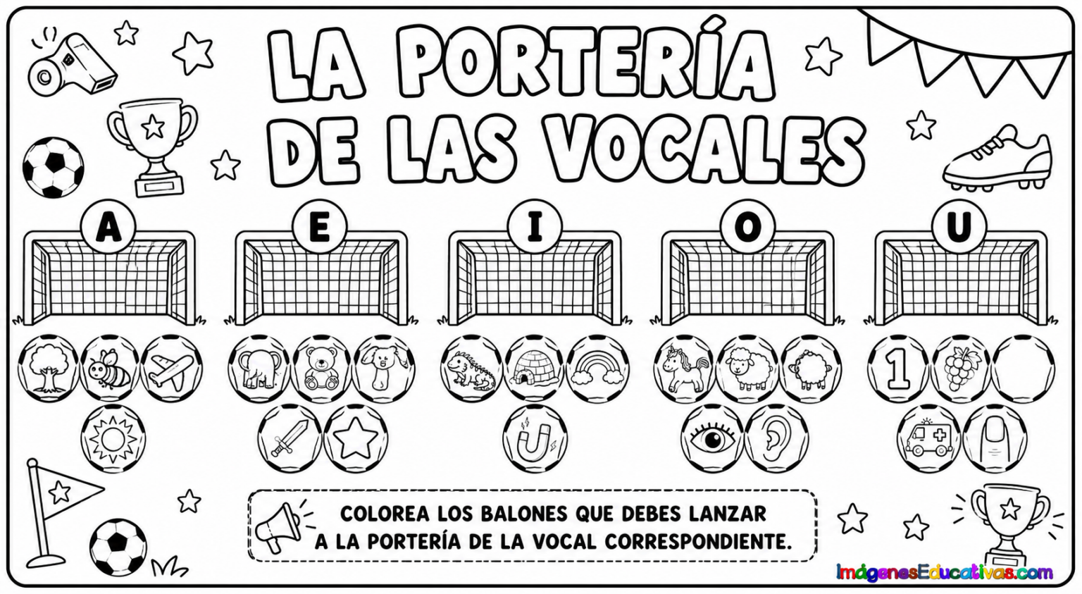 La portería de las vocales - Imagenes Educativas